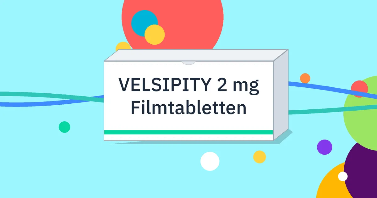 Symbolbild: Packung mit der Aufschrift VELSIPITY 2 mg Filmtabletten (PZN 18683347) – Verfügbarkeit und Bezug in Apotheken in Frankfurt am Main