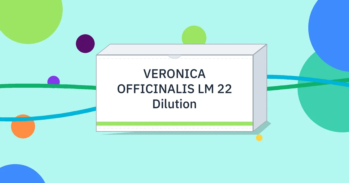 Symbolbild: Packung mit der Aufschrift VERONICA OFFICINALIS LM 22 Dilution (PZN 13270149) – Verfügbarkeit und Bezug in Apotheken in Frankfurt am Main