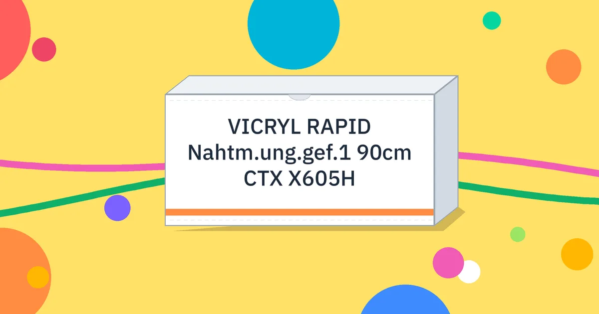 Symbolbild: Packung mit der Aufschrift VICRYL RAPID Nahtm.ung.gef.1 90cm CTX X605H (PZN 20924120) – Verfügbarkeit und Bezug in Apotheken in Frankfurt am Main
