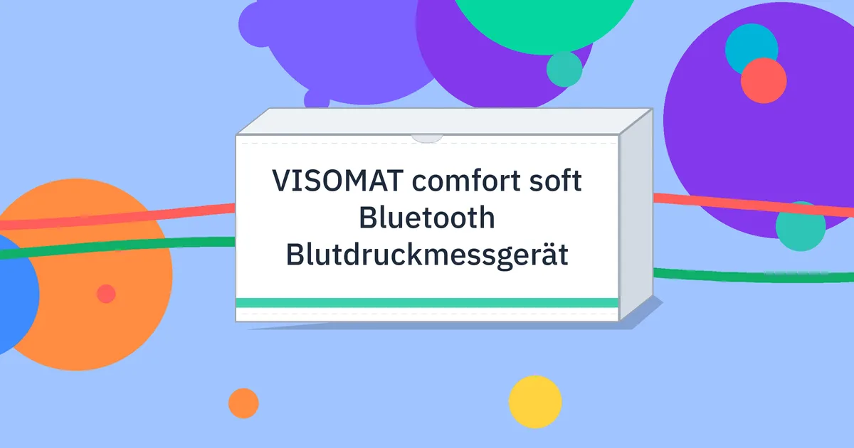 Symbolbild: Packung mit der Aufschrift VISOMAT comfort soft Bluetooth Blutdruckmessgerät (PZN 18701565) – Verfügbarkeit und Bezug in Apotheken in Frankfurt am Main