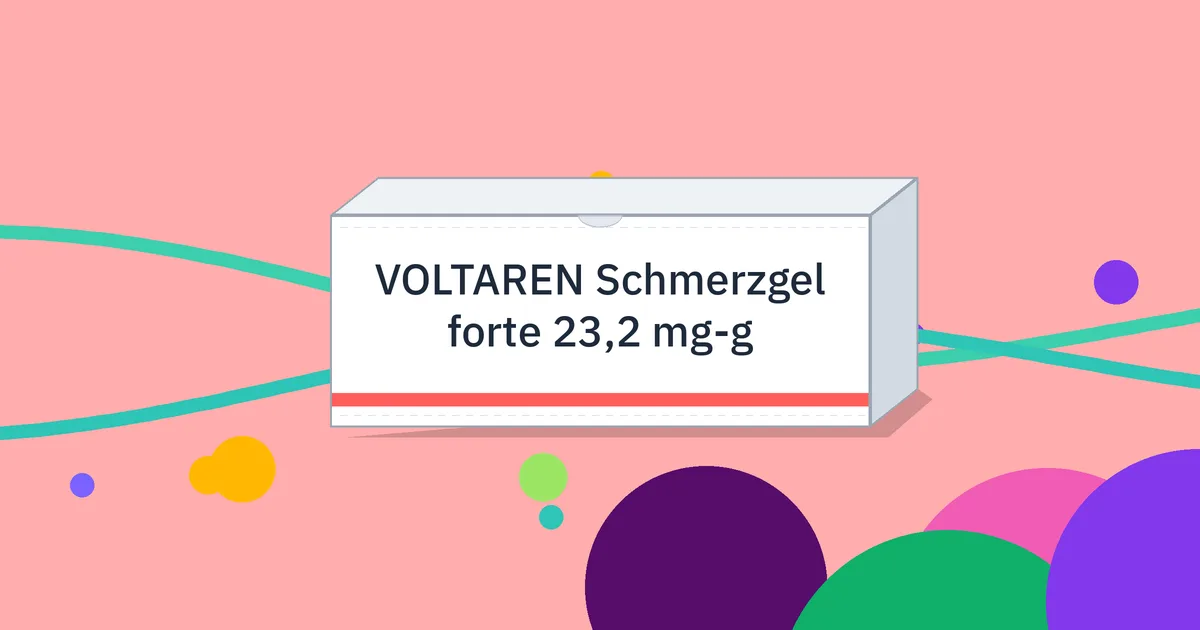 Symbolbild: Packung mit der Aufschrift VOLTAREN Schmerzgel forte 23,2 mg-g (PZN 16330656) – Verfügbarkeit und Bezug in Apotheken in Frankfurt am Main