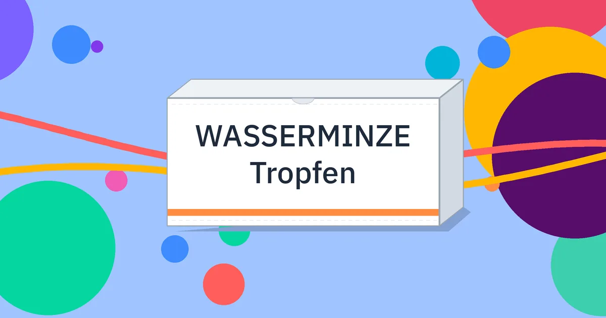 Symbolbild: Packung mit der Aufschrift WASSERMINZE Tropfen (PZN 19657731) – Verfügbarkeit und Bezug in Apotheken in Frankfurt am Main