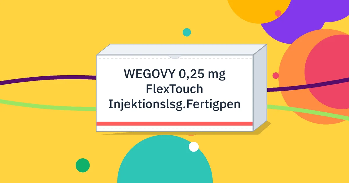 Symbolbild: Packung mit der Aufschrift WEGOVY 0,25 mg FlexTouch Injektionslsg.Fertigpen (PZN 20317816) – Verfügbarkeit und Bezug in Apotheken in Frankfurt am Main