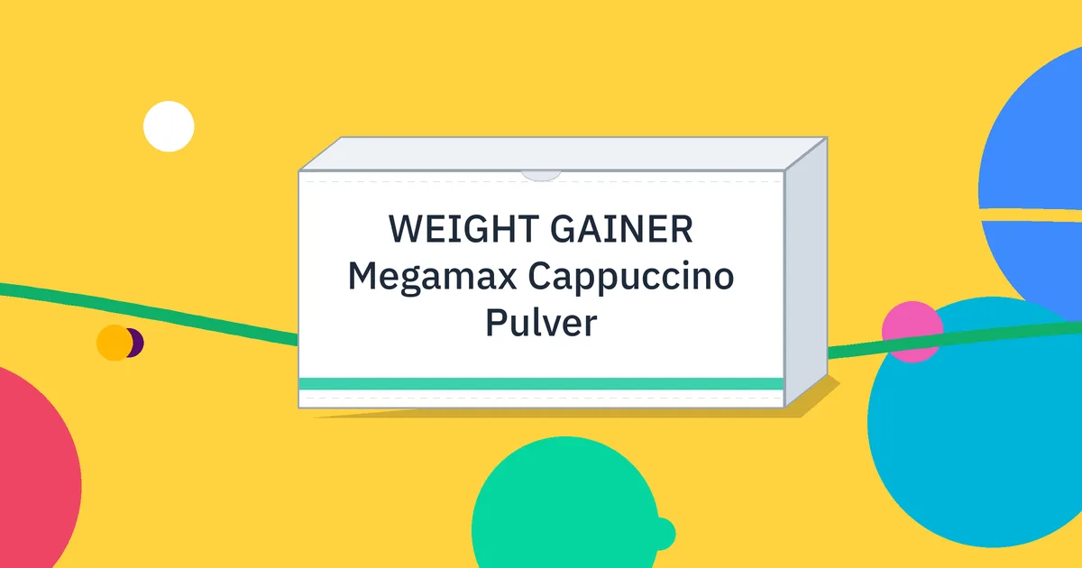 Symbolbild: Packung mit der Aufschrift WEIGHT GAINER Megamax Cappuccino Pulver (PZN 17819394) – Verfügbarkeit und Bezug in Apotheken in Frankfurt am Main
