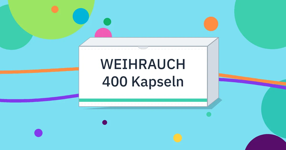 Symbolbild: Packung mit der Aufschrift WEIHRAUCH 400 Kapseln (PZN 03081447) – Verfügbarkeit und Bezug in Apotheken in Frankfurt am Main