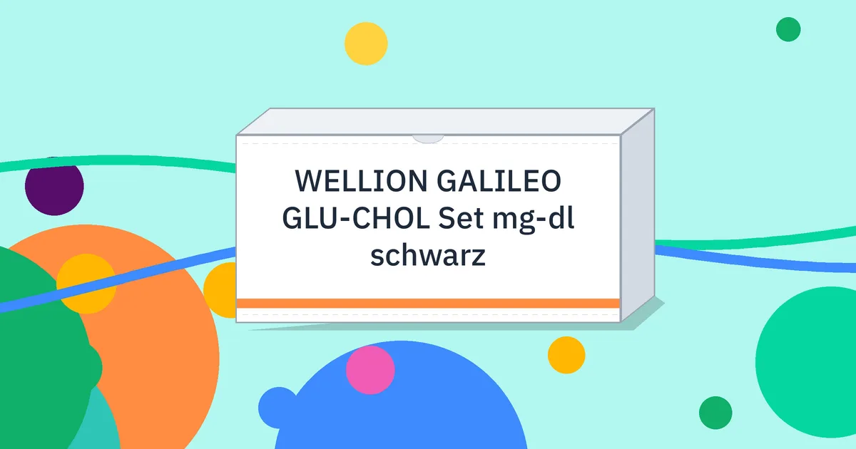 Symbolbild: Packung mit der Aufschrift WELLION GALILEO GLU-CHOL Set mg-dl schwarz (PZN 12470202) – Verfügbarkeit und Bezug in Apotheken in Frankfurt am Main