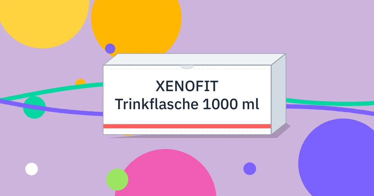 Symbolbild: Packung mit der Aufschrift XENOFIT Trinkflasche 1000 ml (PZN 19480971) – Verfügbarkeit und Bezug in Apotheken in Frankfurt am Main