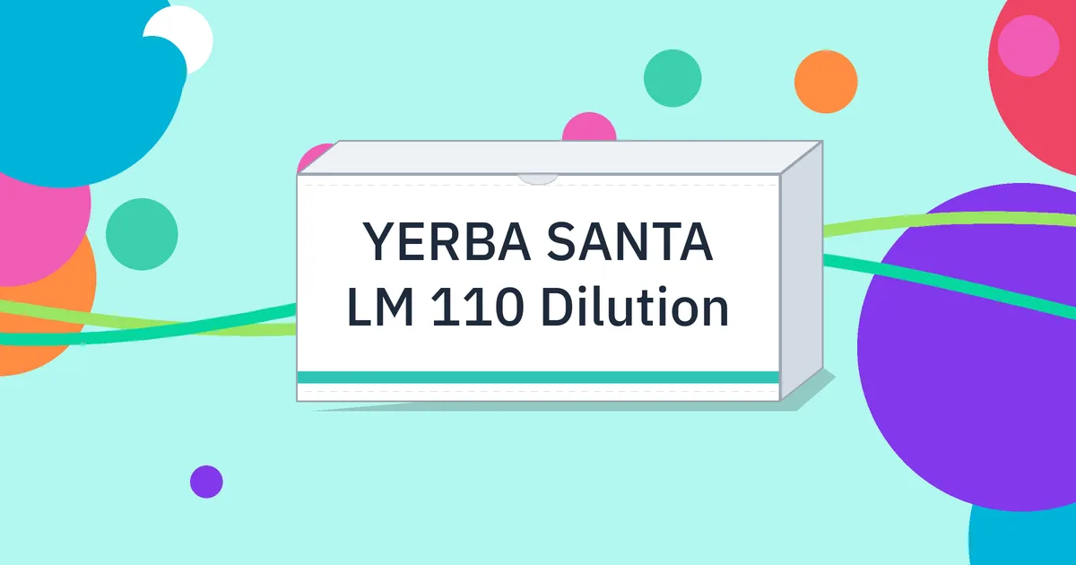 Symbolbild: Packung mit der Aufschrift YERBA SANTA LM 110 Dilution (PZN 13285702) – Verfügbarkeit und Bezug in Apotheken in Frankfurt am Main