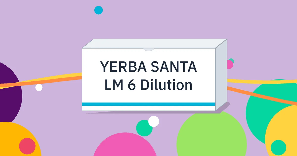 Symbolbild: Packung mit der Aufschrift YERBA SANTA LM 6 Dilution (PZN 13284921) – Verfügbarkeit und Bezug in Apotheken in Frankfurt am Main