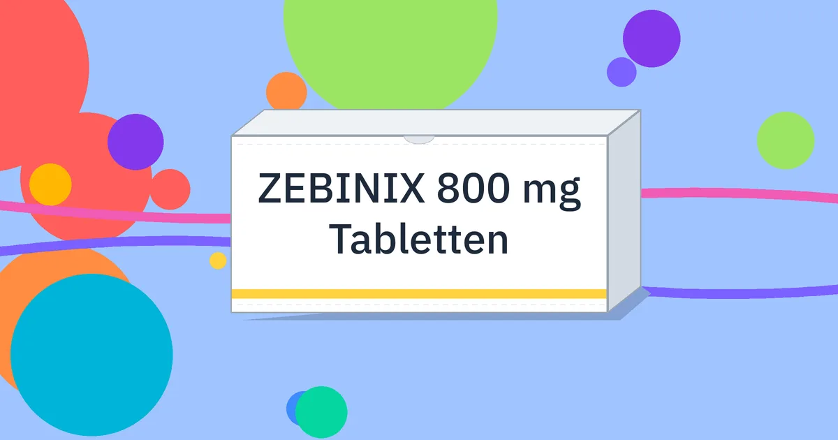 Symbolbild: Packung mit der Aufschrift ZEBINIX 800 mg Tabletten (PZN 11138144) – Verfügbarkeit und Bezug in Apotheken in Frankfurt am Main