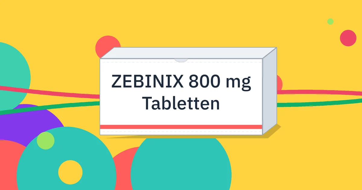 Symbolbild: Packung mit der Aufschrift ZEBINIX 800 mg Tabletten (PZN 16536843) – Verfügbarkeit und Bezug in Apotheken in Frankfurt am Main