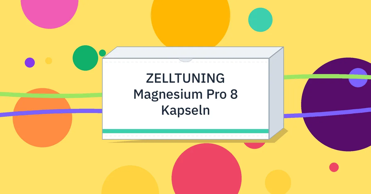Symbolbild: Packung mit der Aufschrift ZELLTUNING Magnesium Pro 8 Kapseln (PZN 12673224) – Verfügbarkeit und Bezug in Apotheken in Frankfurt am Main