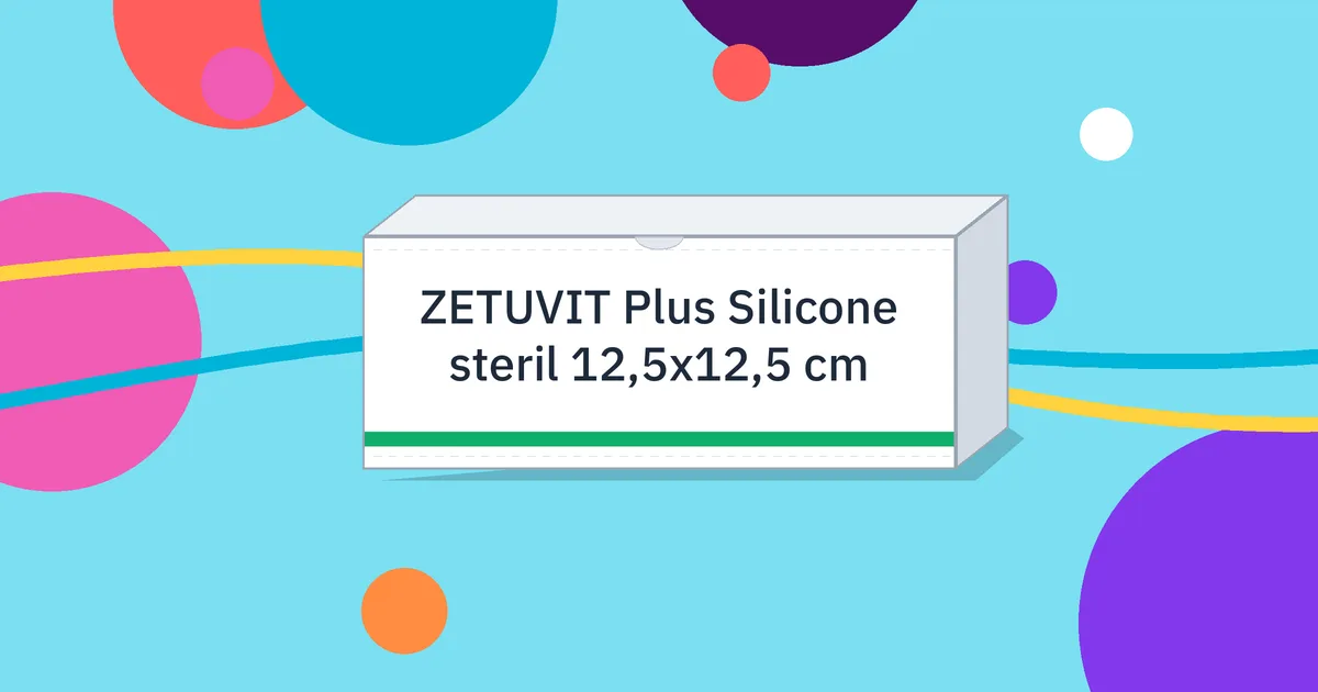 Symbolbild: Packung mit der Aufschrift ZETUVIT Plus Silicone steril 12,5x12,5 cm (PZN 19669237) – Verfügbarkeit und Bezug in Apotheken in Frankfurt am Main