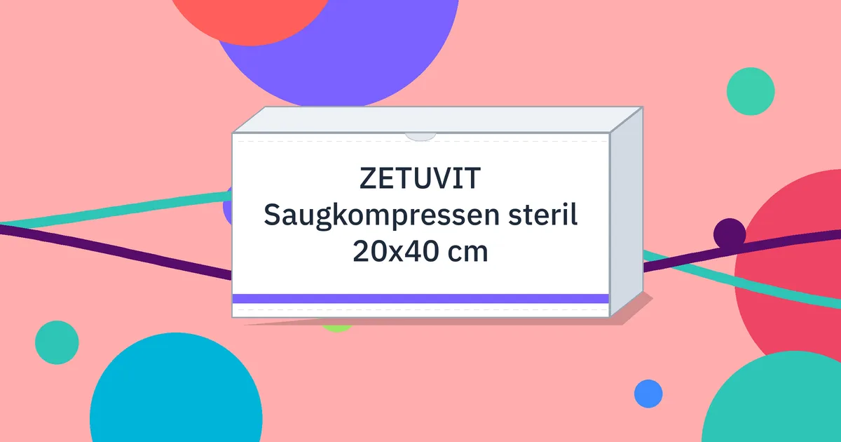 Symbolbild: Packung mit der Aufschrift ZETUVIT Saugkompressen steril 20x40 cm (PZN 16205572) – Verfügbarkeit und Bezug in Apotheken in Frankfurt am Main
