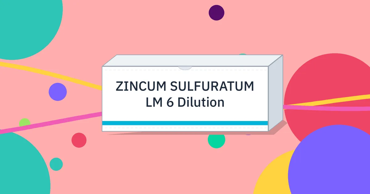 Symbolbild: Packung mit der Aufschrift ZINCUM SULFURATUM LM 6 Dilution (PZN 13299041) – Verfügbarkeit und Bezug in Apotheken in Frankfurt am Main