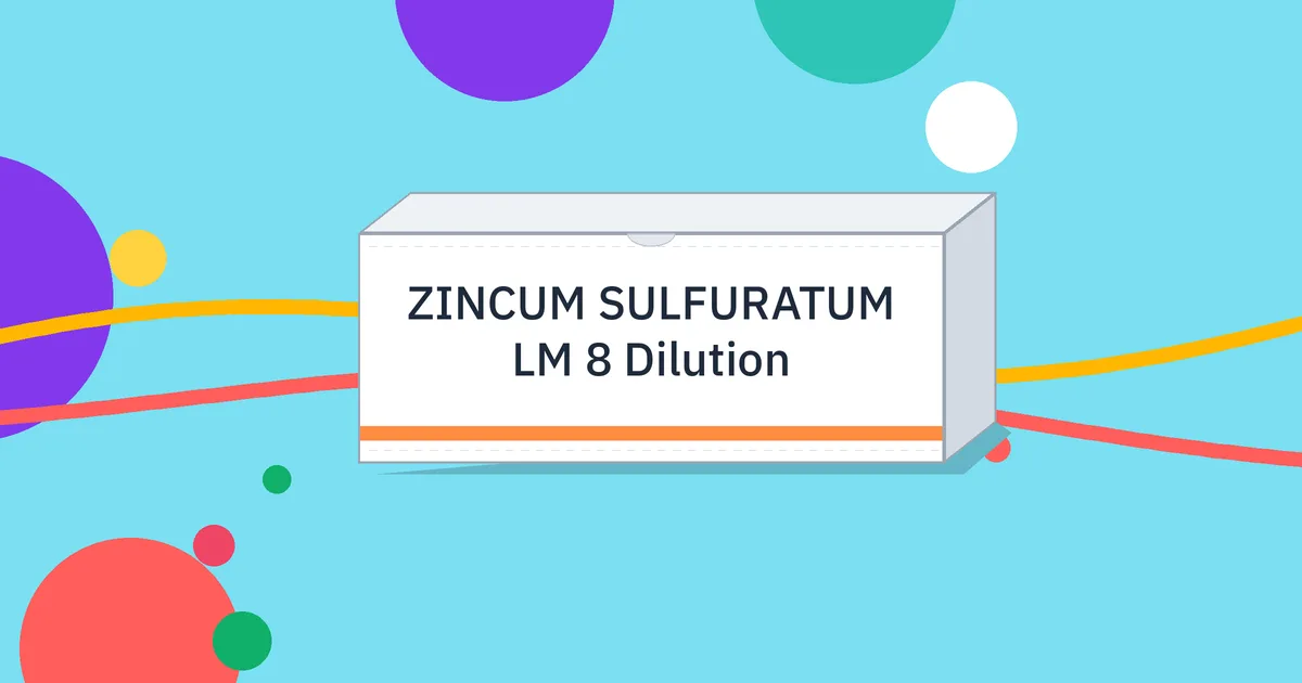 Symbolbild: Packung mit der Aufschrift ZINCUM SULFURATUM LM 8 Dilution (PZN 13299093) – Verfügbarkeit und Bezug in Apotheken in Frankfurt am Main