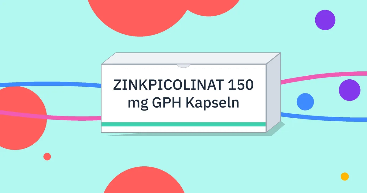 Symbolbild: Packung mit der Aufschrift ZINKPICOLINAT 150 mg GPH Kapseln (PZN 20281171) – Verfügbarkeit und Bezug in Apotheken in Frankfurt am Main
