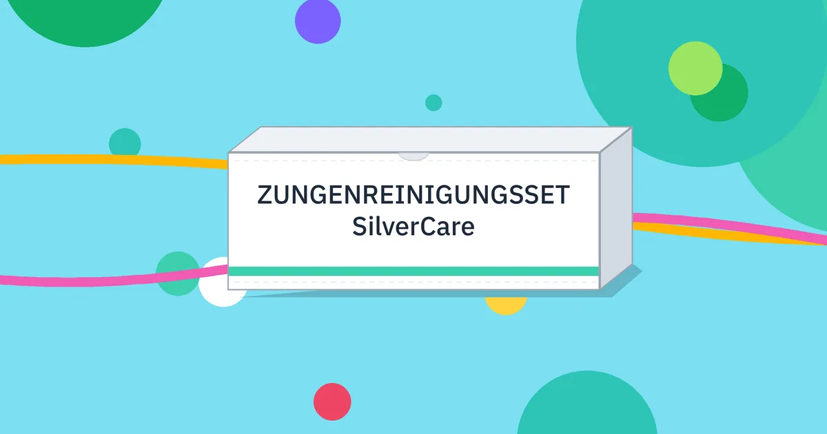 Symbolbild: Packung mit der Aufschrift ZUNGENREINIGUNGSSET SilverCare (PZN 06474041) – Verfügbarkeit und Bezug in Apotheken in Frankfurt am Main