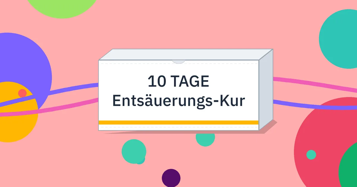 Symbolbild: Packung mit der Aufschrift 10 TAGE Entsäuerungs-Kur (PZN 09714103) – Verfügbarkeit und Bezug in Apotheken in Frankfurt am Main