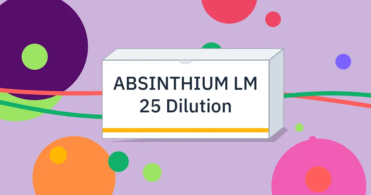 Symbolbild: Packung mit der Aufschrift ABSINTHIUM LM 25 Dilution (PZN 13261699) – Verfügbarkeit und Bezug in Apotheken in Frankfurt am Main