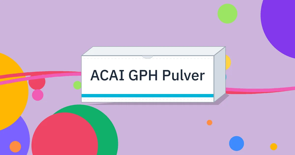 Symbolbild: Packung mit der Aufschrift ACAI GPH Pulver (PZN 09272303) – Verfügbarkeit und Bezug in Apotheken in Frankfurt am Main