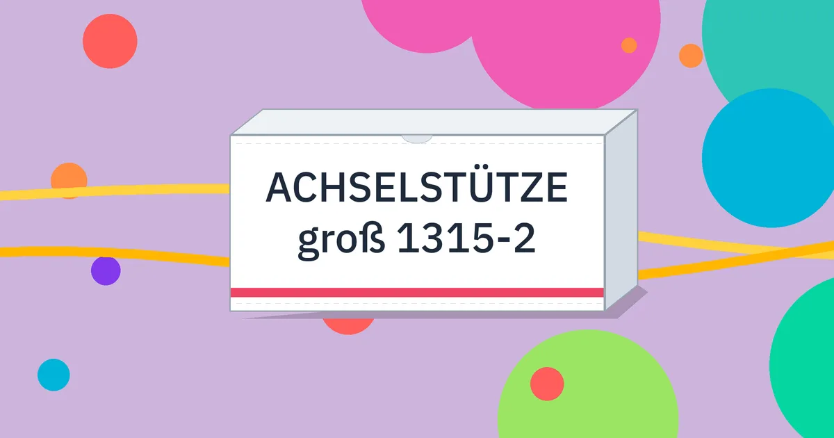 Symbolbild: Packung mit der Aufschrift ACHSELSTÜTZE groß 1315-2 (PZN 07362806) – Verfügbarkeit und Bezug in Apotheken in Frankfurt am Main
