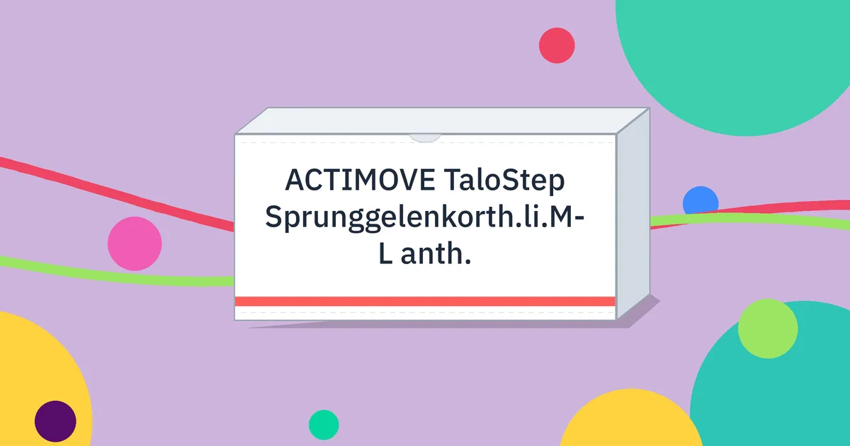 Symbolbild: Packung mit der Aufschrift ACTIMOVE TaloStep Sprunggelenkorth.li.M-L anth. (PZN 18223114) – Verfügbarkeit und Bezug in Apotheken in Frankfurt am Main