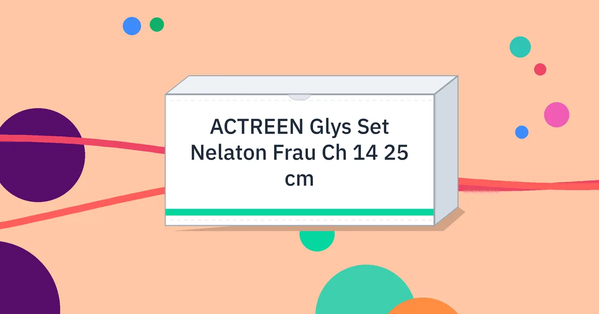 Symbolbild: Packung mit der Aufschrift ACTREEN Glys Set Nelaton Frau Ch 14 25 cm (PZN 00585176) – Verfügbarkeit und Bezug in Apotheken in Frankfurt am Main