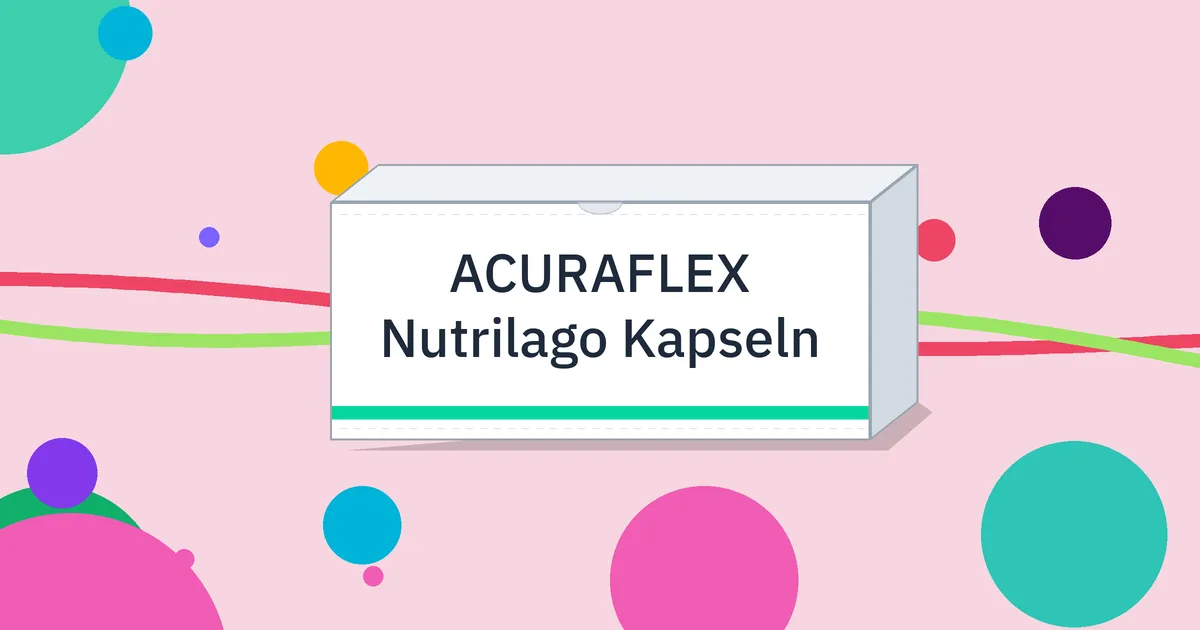 Symbolbild: Packung mit der Aufschrift ACURAFLEX Nutrilago Kapseln (PZN 17423087) – Verfügbarkeit und Bezug in Apotheken in Frankfurt am Main