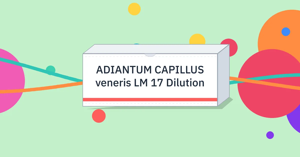 Symbolbild: Packung mit der Aufschrift ADIANTUM CAPILLUS veneris LM 17 Dilution (PZN 13295557) – Verfügbarkeit und Bezug in Apotheken in Frankfurt am Main