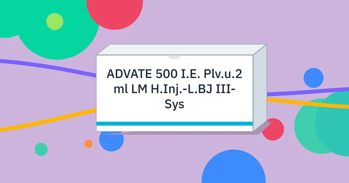 Symbolbild: Packung mit der Aufschrift ADVATE 500 I.E. Plv.u.2 ml LM H.Inj.-L.BJ III-Sys (PZN 11008973) – Verfügbarkeit und Bezug in Apotheken in Frankfurt am Main