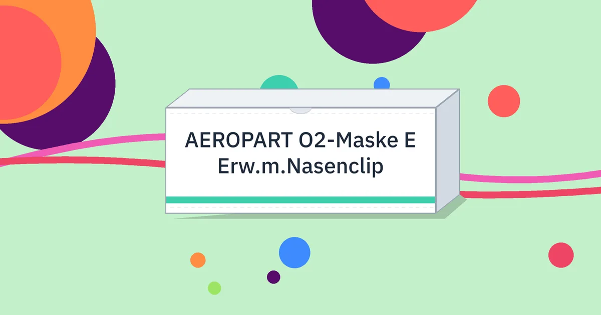 Symbolbild: Packung mit der Aufschrift AEROPART O2-Maske E Erw.m.Nasenclip (PZN 01075678) – Verfügbarkeit und Bezug in Apotheken in Frankfurt am Main