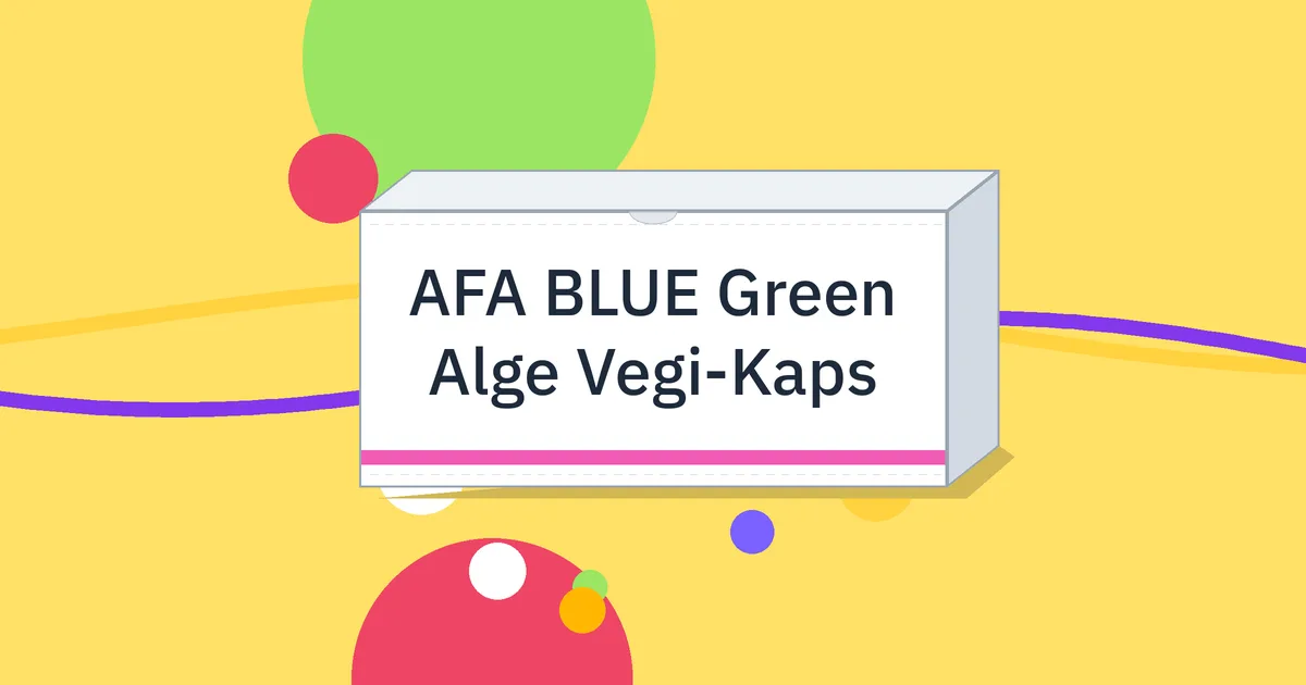 Symbolbild: Packung mit der Aufschrift AFA BLUE Green Alge Vegi-Kaps (PZN 00482803) – Verfügbarkeit und Bezug in Apotheken in Frankfurt am Main