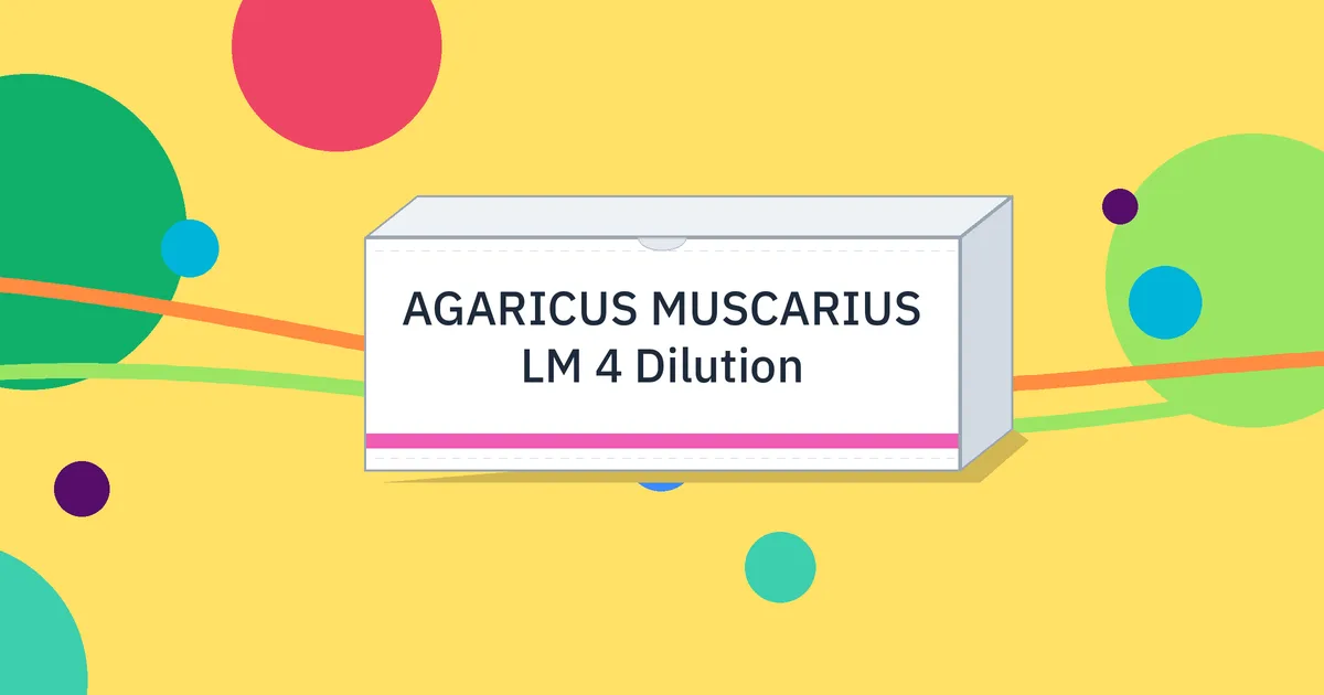 Symbolbild: Packung mit der Aufschrift AGARICUS MUSCARIUS LM 4 Dilution (PZN 12756163) – Verfügbarkeit und Bezug in Apotheken in Frankfurt am Main