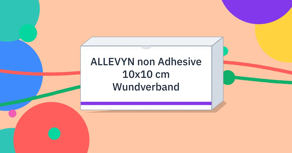 Symbolbild: Packung mit der Aufschrift ALLEVYN non Adhesive 10x10 cm Wundverband (PZN 11137647) – Verfügbarkeit und Bezug in Apotheken in Frankfurt am Main