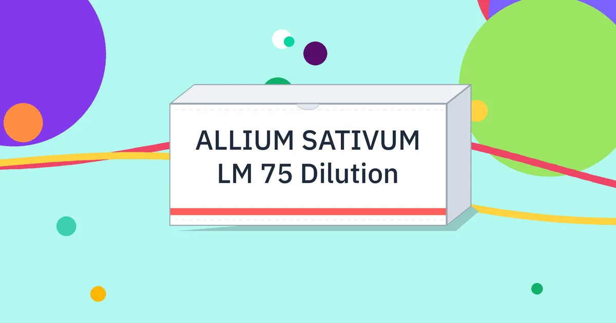 Symbolbild: Packung mit der Aufschrift ALLIUM SATIVUM LM 75 Dilution (PZN 13311807) – Verfügbarkeit und Bezug in Apotheken in Frankfurt am Main