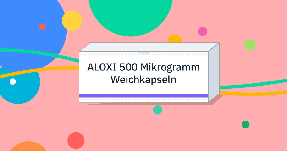 Symbolbild: Packung mit der Aufschrift ALOXI 500 Mikrogramm Weichkapseln (PZN 15420133) – Verfügbarkeit und Bezug in Apotheken in Frankfurt am Main