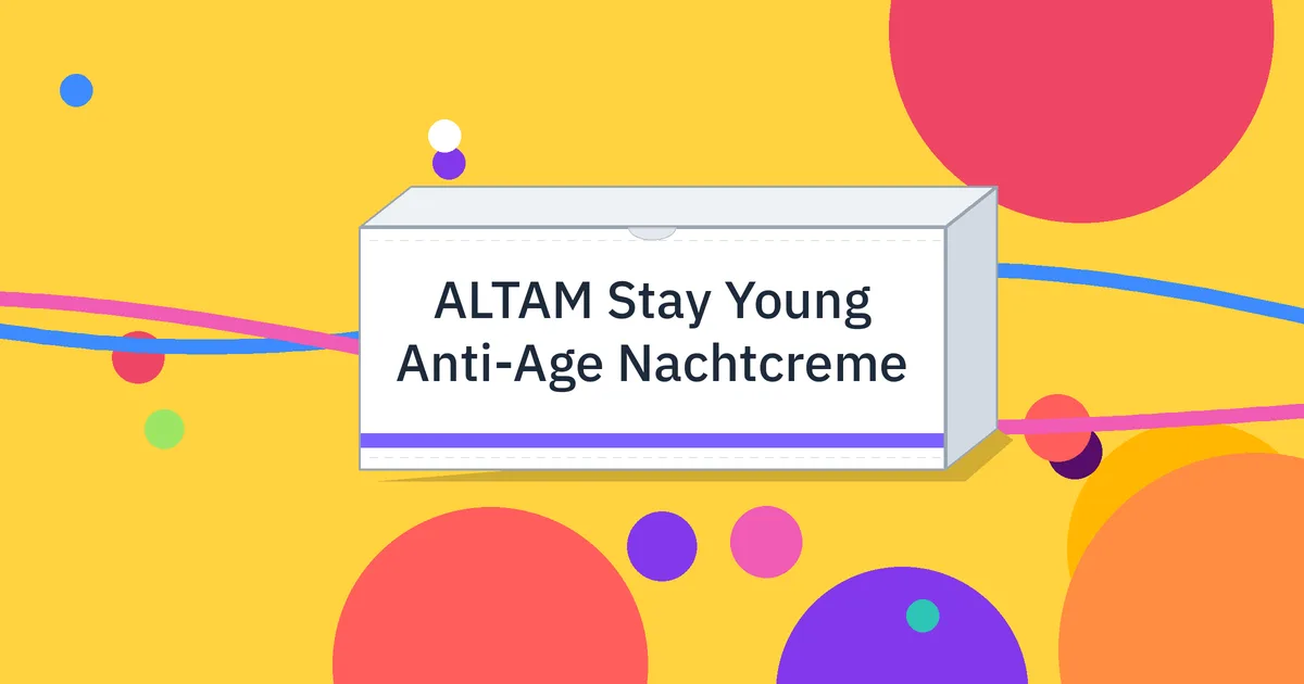 Symbolbild: Packung mit der Aufschrift ALTAM Stay Young Anti-Age Nachtcreme (PZN 16582205) – Verfügbarkeit und Bezug in Apotheken in Frankfurt am Main