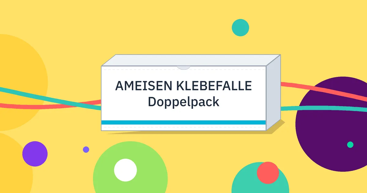 Symbolbild: Packung mit der Aufschrift AMEISEN KLEBEFALLE Doppelpack (PZN 15227353) – Verfügbarkeit und Bezug in Apotheken in Frankfurt am Main