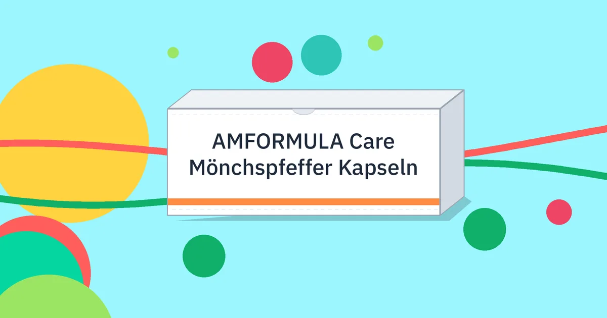 Symbolbild: Packung mit der Aufschrift AMFORMULA Care Mönchspfeffer Kapseln (PZN 20326637) – Verfügbarkeit und Bezug in Apotheken in Frankfurt am Main
