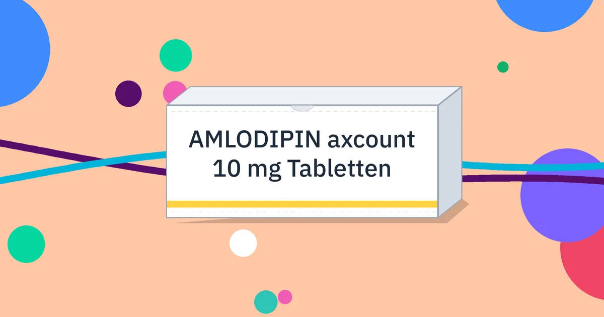 Symbolbild: Packung mit der Aufschrift AMLODIPIN axcount 10 mg Tabletten (PZN 12485698) – Verfügbarkeit und Bezug in Apotheken in Frankfurt am Main