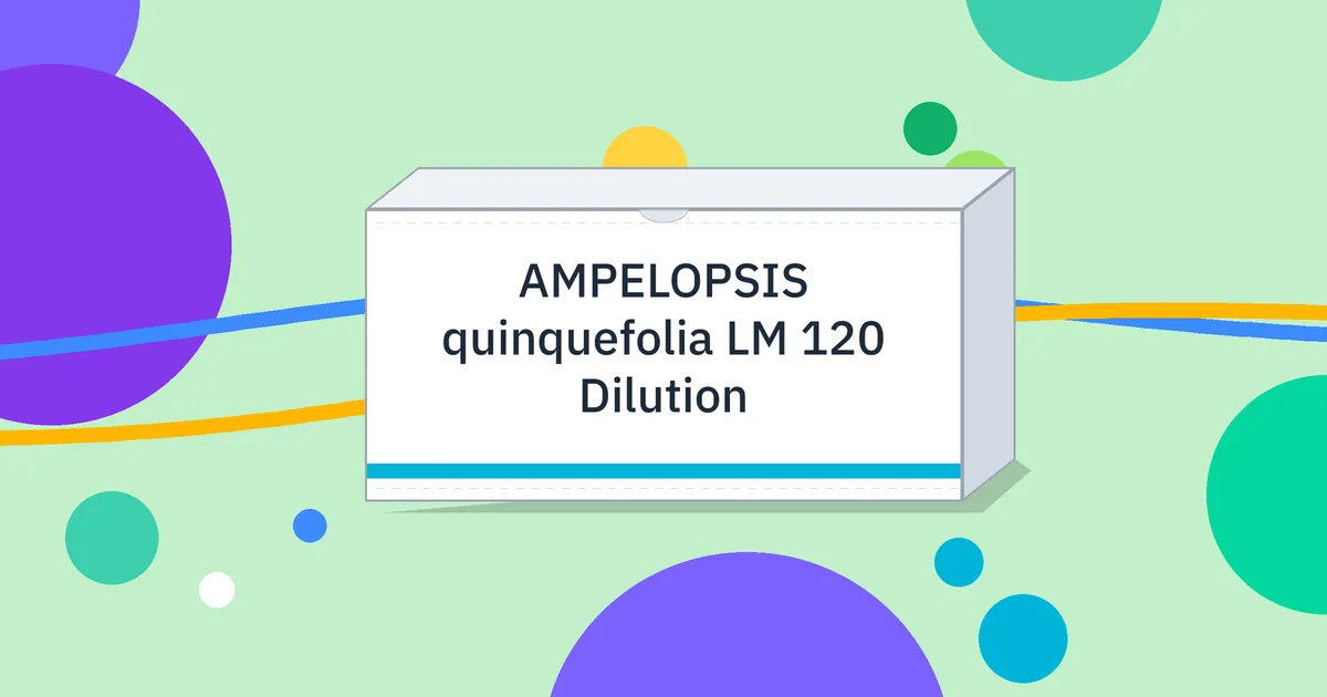 Symbolbild: Packung mit der Aufschrift AMPELOPSIS quinquefolia LM 120 Dilution (PZN 13325407) – Verfügbarkeit und Bezug in Apotheken in Frankfurt am Main