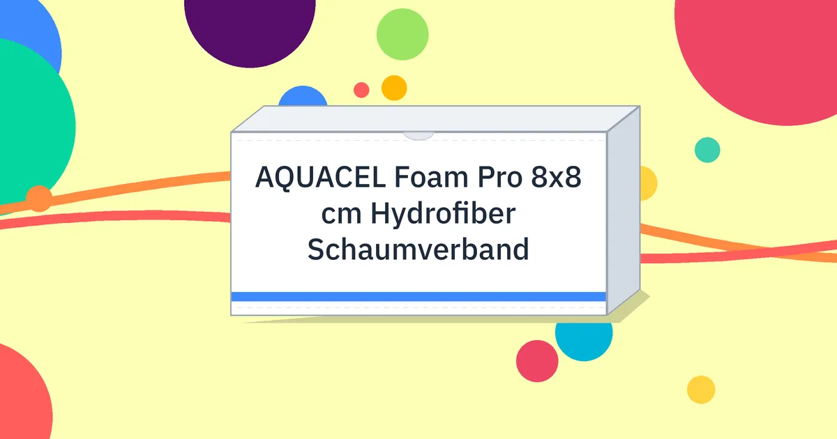 Symbolbild: Packung mit der Aufschrift AQUACEL Foam Pro 8x8 cm Hydrofiber Schaumverband (PZN 17850748) – Verfügbarkeit und Bezug in Apotheken in Frankfurt am Main