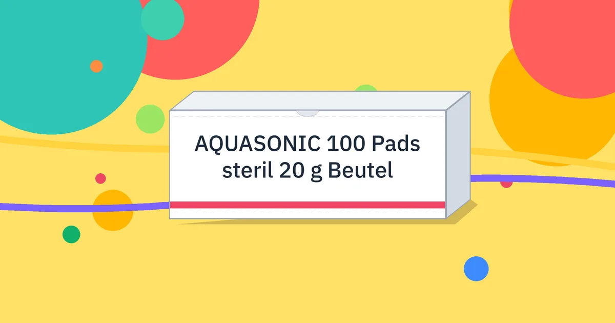 Symbolbild: Packung mit der Aufschrift AQUASONIC 100 Pads steril 20 g Beutel (PZN 19452638) – Verfügbarkeit und Bezug in Apotheken in Frankfurt am Main