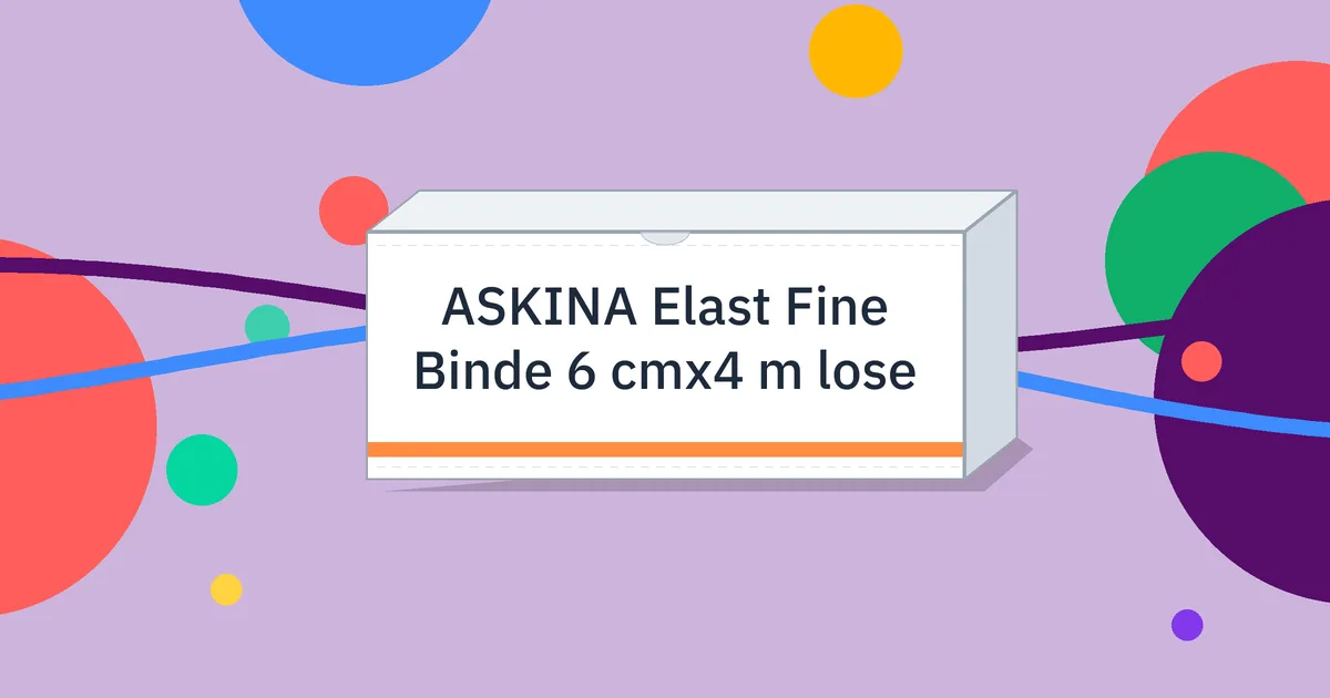 Symbolbild: Packung mit der Aufschrift ASKINA Elast Fine Binde 6 cmx4 m lose (PZN 06338645) – Verfügbarkeit und Bezug in Apotheken in Frankfurt am Main