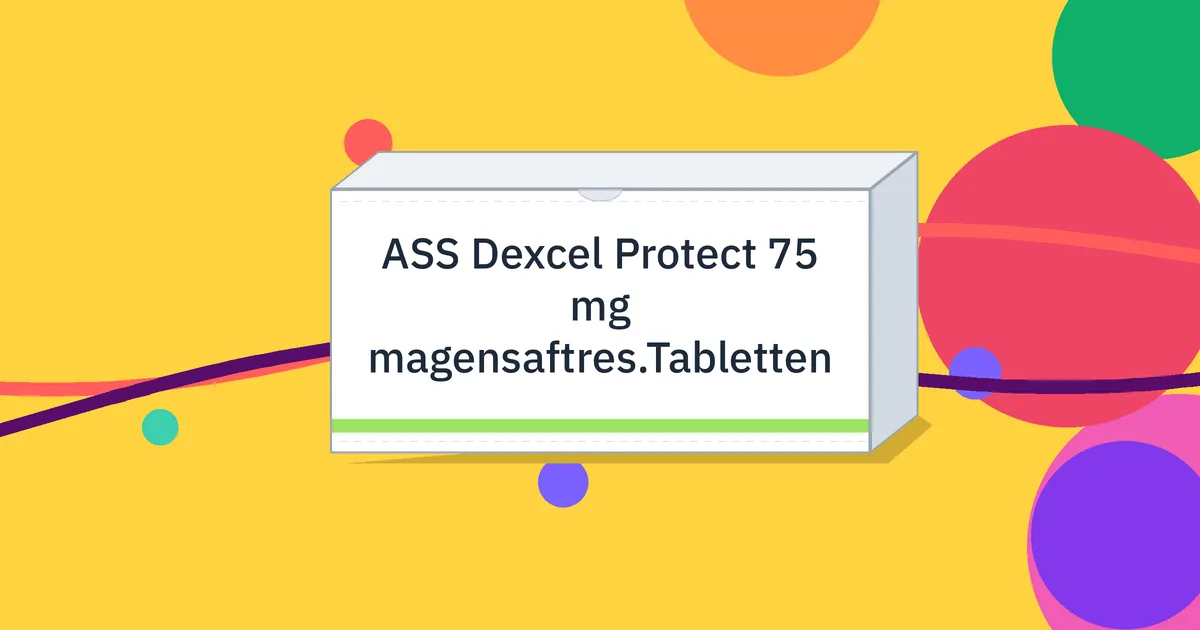 Symbolbild: Packung mit der Aufschrift ASS Dexcel Protect 75 mg magensaftres.Tabletten (PZN 09372832) – Verfügbarkeit und Bezug in Apotheken in Frankfurt am Main