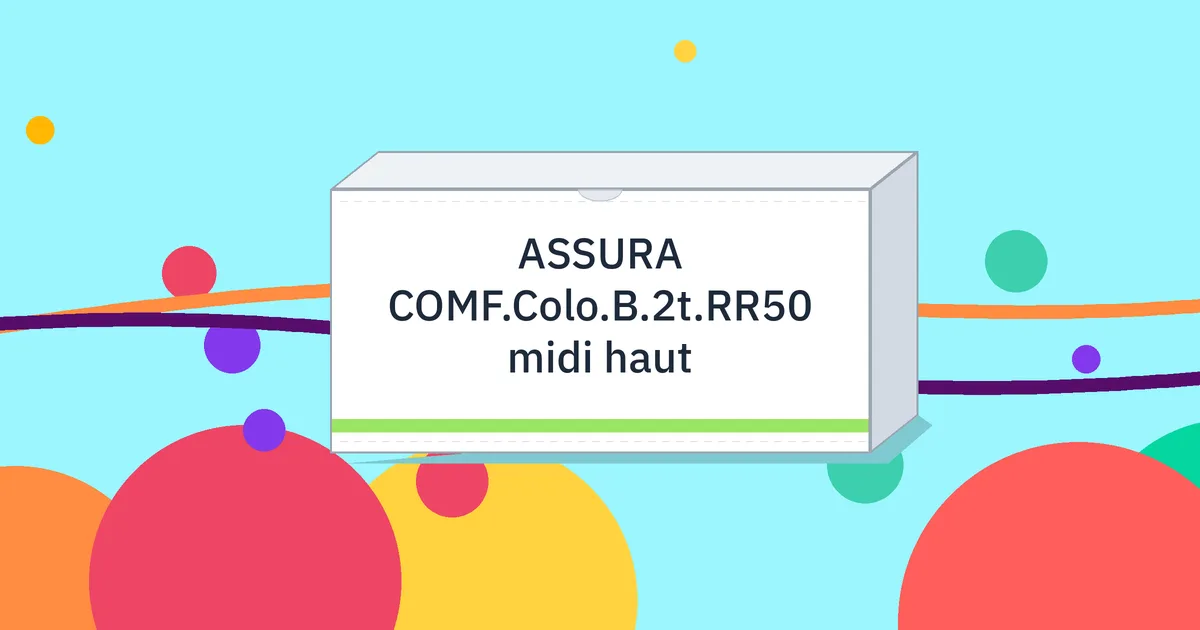 Symbolbild: Packung mit der Aufschrift ASSURA COMF.Colo.B.2t.RR50 midi haut (PZN 12465537) – Verfügbarkeit und Bezug in Apotheken in Frankfurt am Main
