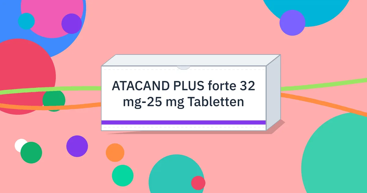 Symbolbild: Packung mit der Aufschrift ATACAND PLUS forte 32 mg-25 mg Tabletten (PZN 07573992) – Verfügbarkeit und Bezug in Apotheken in Frankfurt am Main
