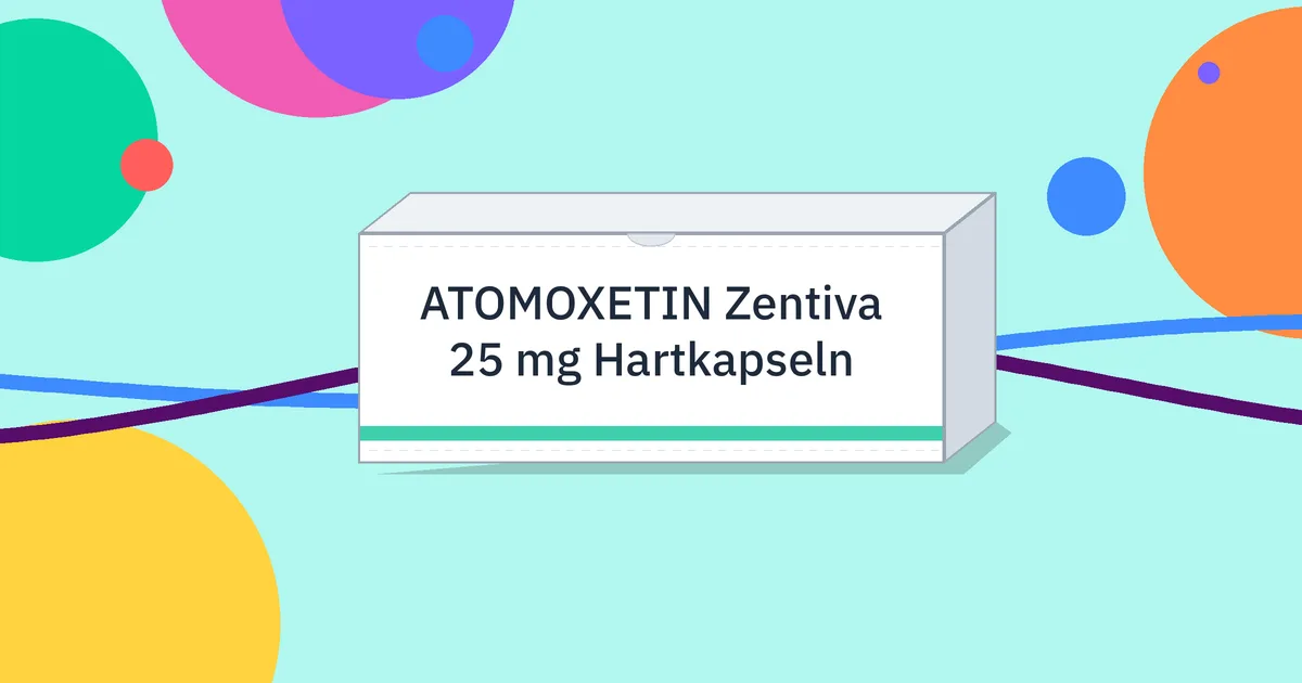 Symbolbild: Packung mit der Aufschrift ATOMOXETIN Zentiva 25 mg Hartkapseln (PZN 14313435) – Verfügbarkeit und Bezug in Apotheken in Frankfurt am Main