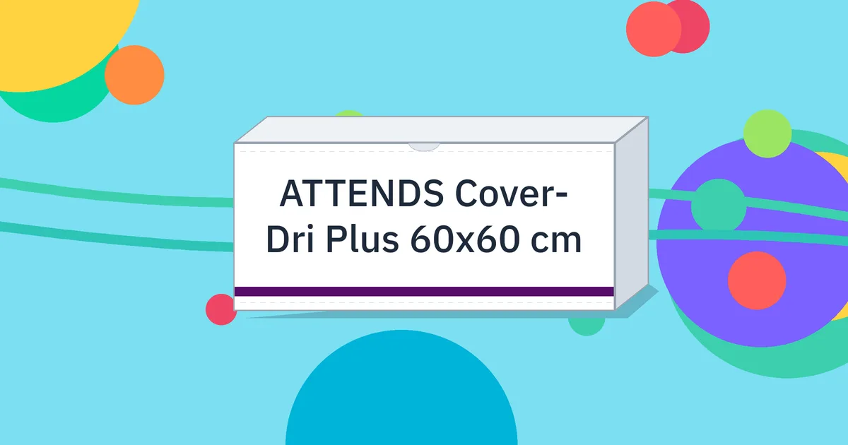 Symbolbild: Packung mit der Aufschrift ATTENDS Cover-Dri Plus 60x60 cm (PZN 01882918) – Verfügbarkeit und Bezug in Apotheken in Frankfurt am Main